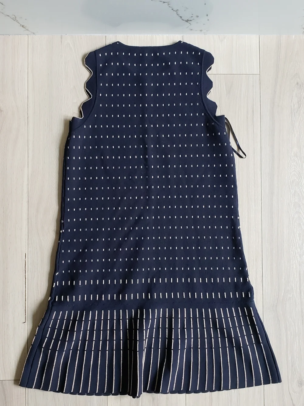 Ted Baker | Dresses | Ted Baker Navy Knit Sleeveless Dress With Cream ...